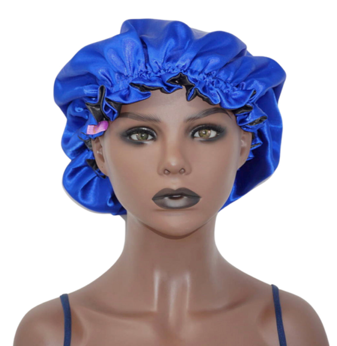 Blue And Black Reversible Bonnet – Chrisy K Beauty